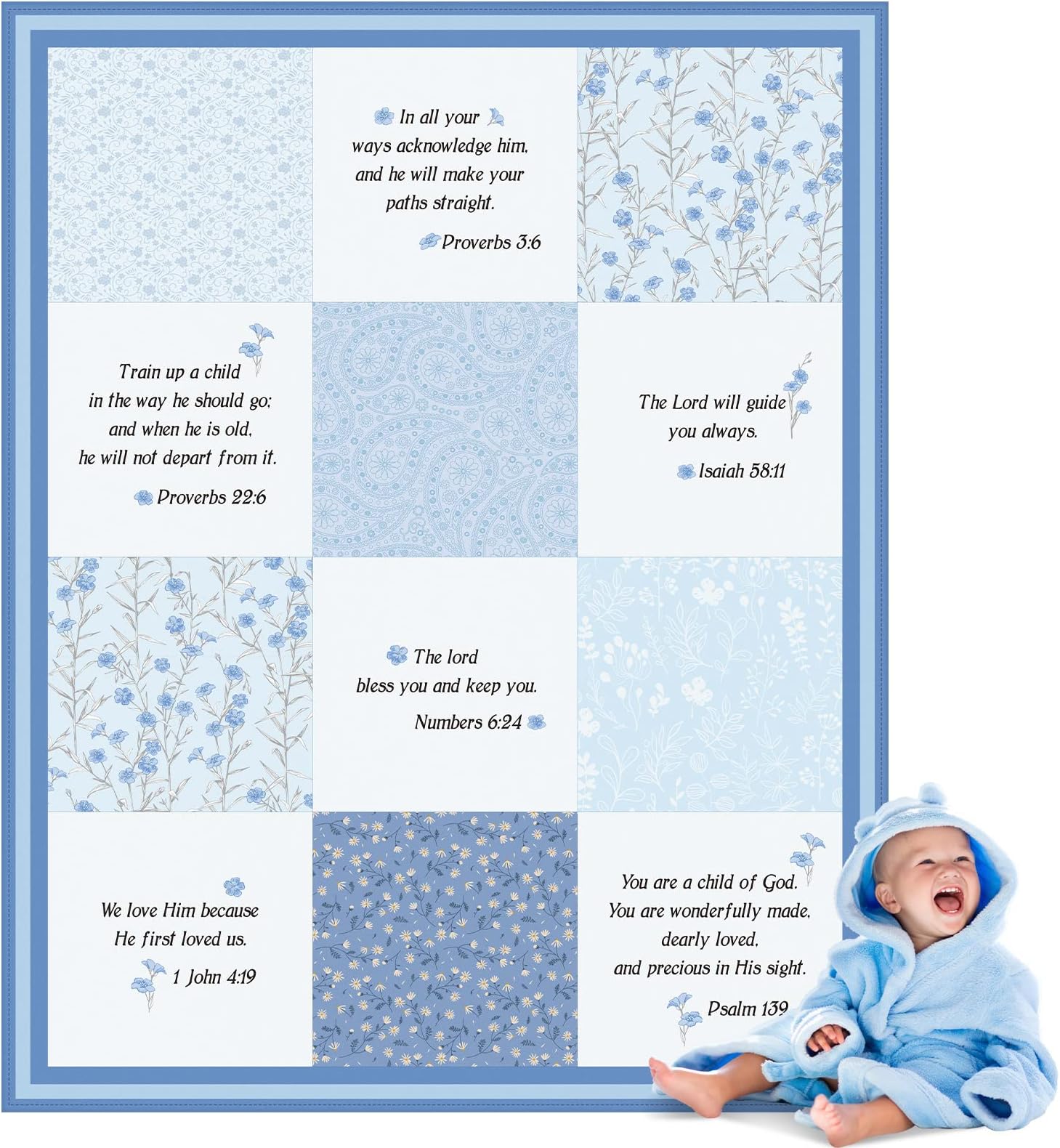 Amazon.com: Oudain Christian Baby Blankets for Baby Blanket with Bible ...