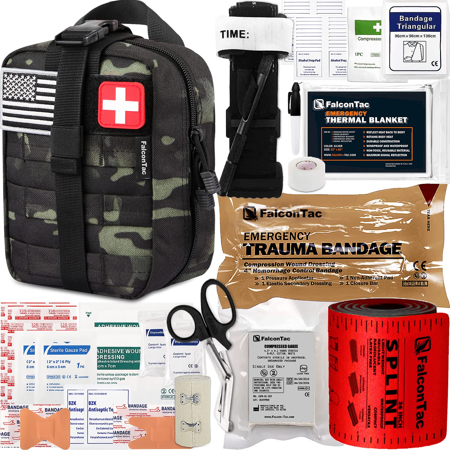 Buy Trauma Kit EMT IFAK Emergency Care First Aid Kit with Aluminum Rod ...