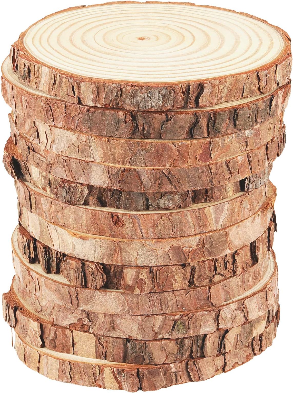 Amazon.com: PINGEUI 10 Piece 7-8 Inch Natural Wood Slices With Bark ...