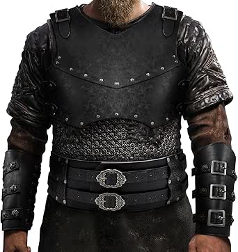 Amazon.com: HiiFeuer Medieval Chest Armor with Buckle Arm Bracers and ...