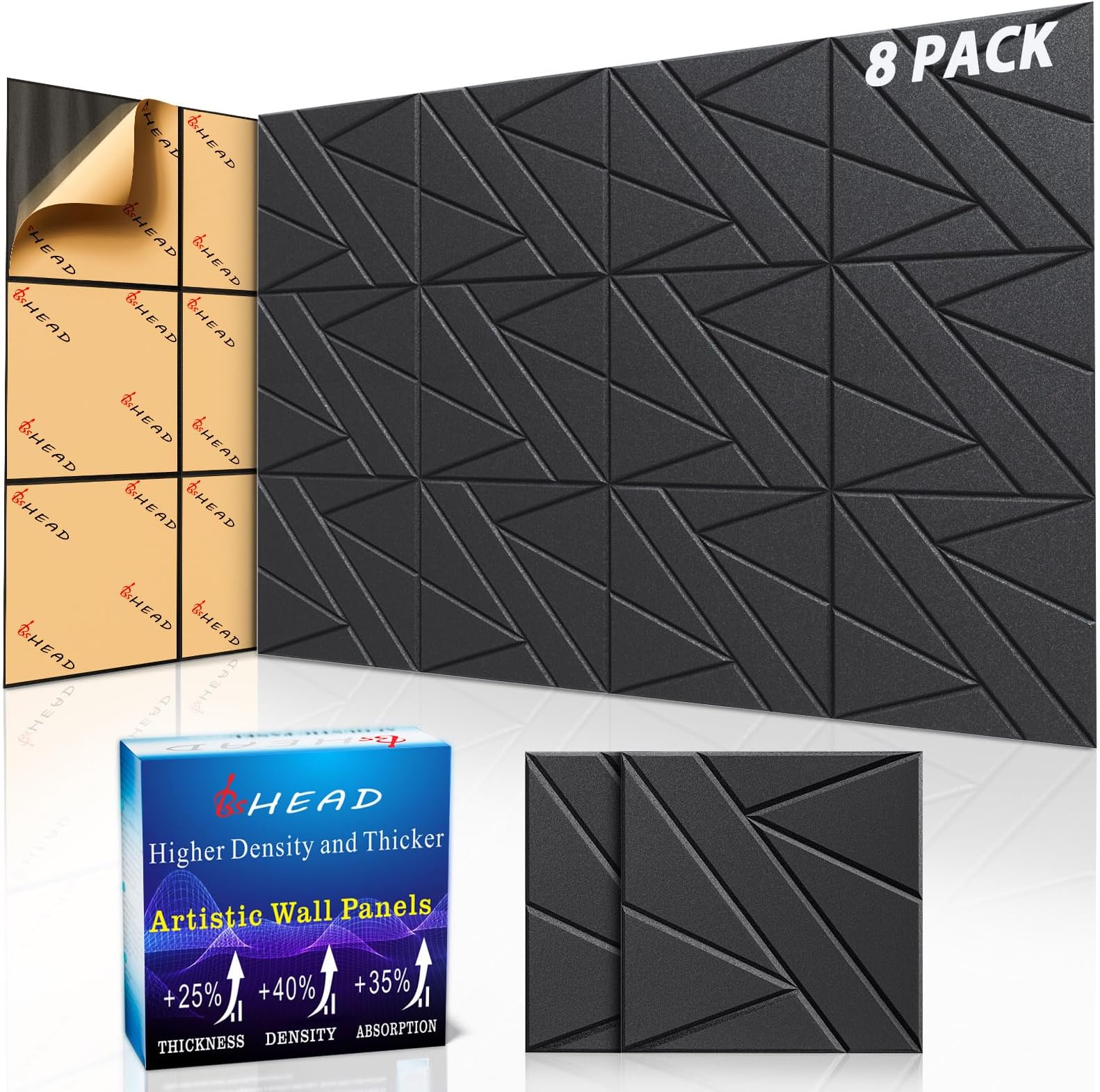 Amazon.com: TRUE NORTH Acoustic Foam Panels 12 Pack w/Adhesive - (1"& 2 ...