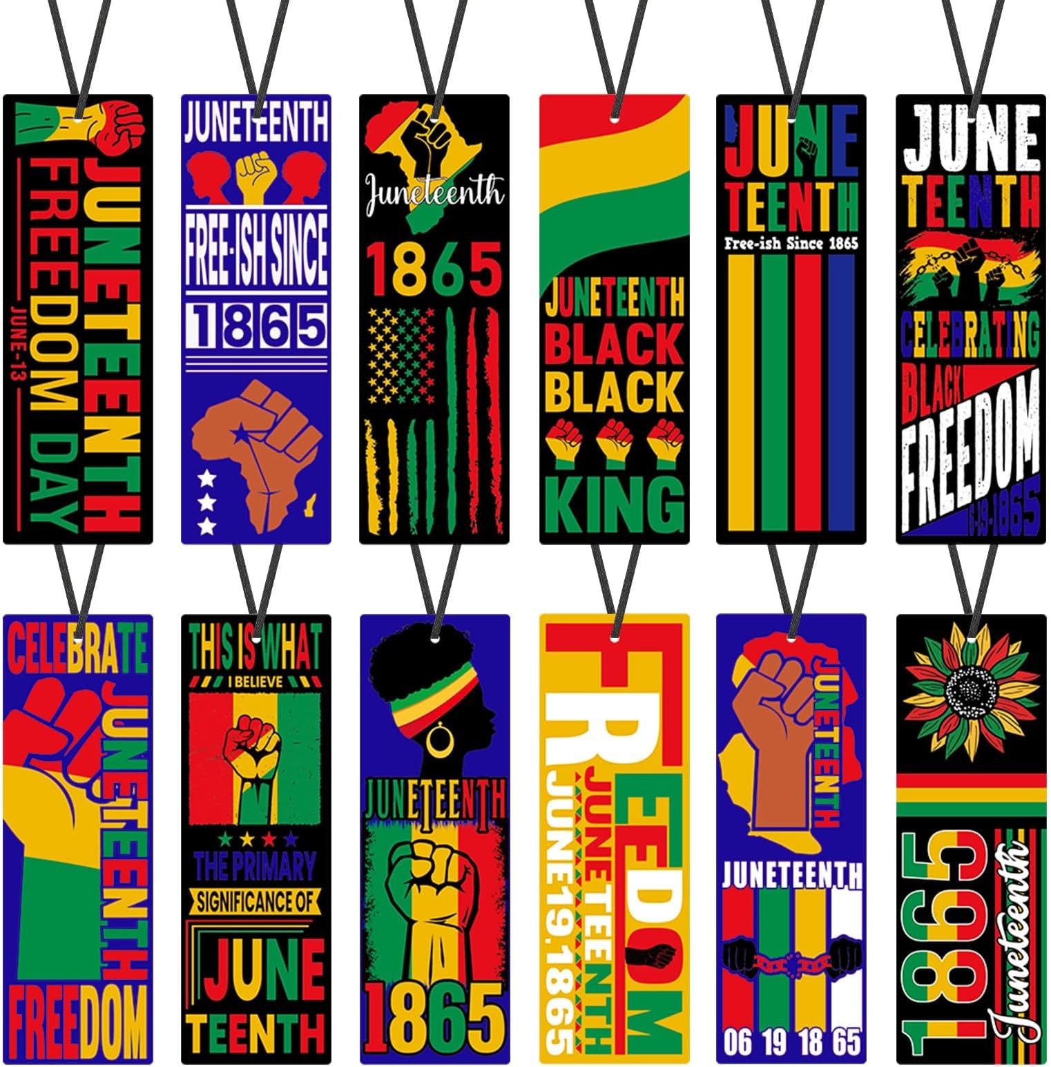 Amazon.com : MOUNTCLIM Juneteenth Bookmarks 12 Styles Freedom Day ...