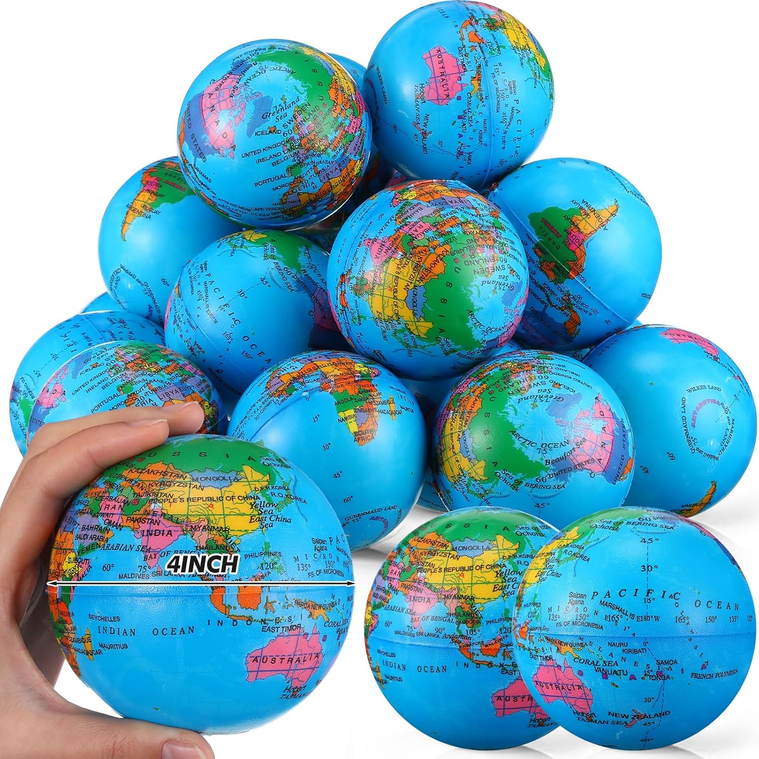 Amazon.com: Leyndo 30 Pack 4" Extra Large Squeezable Stress Balls Bulk ...