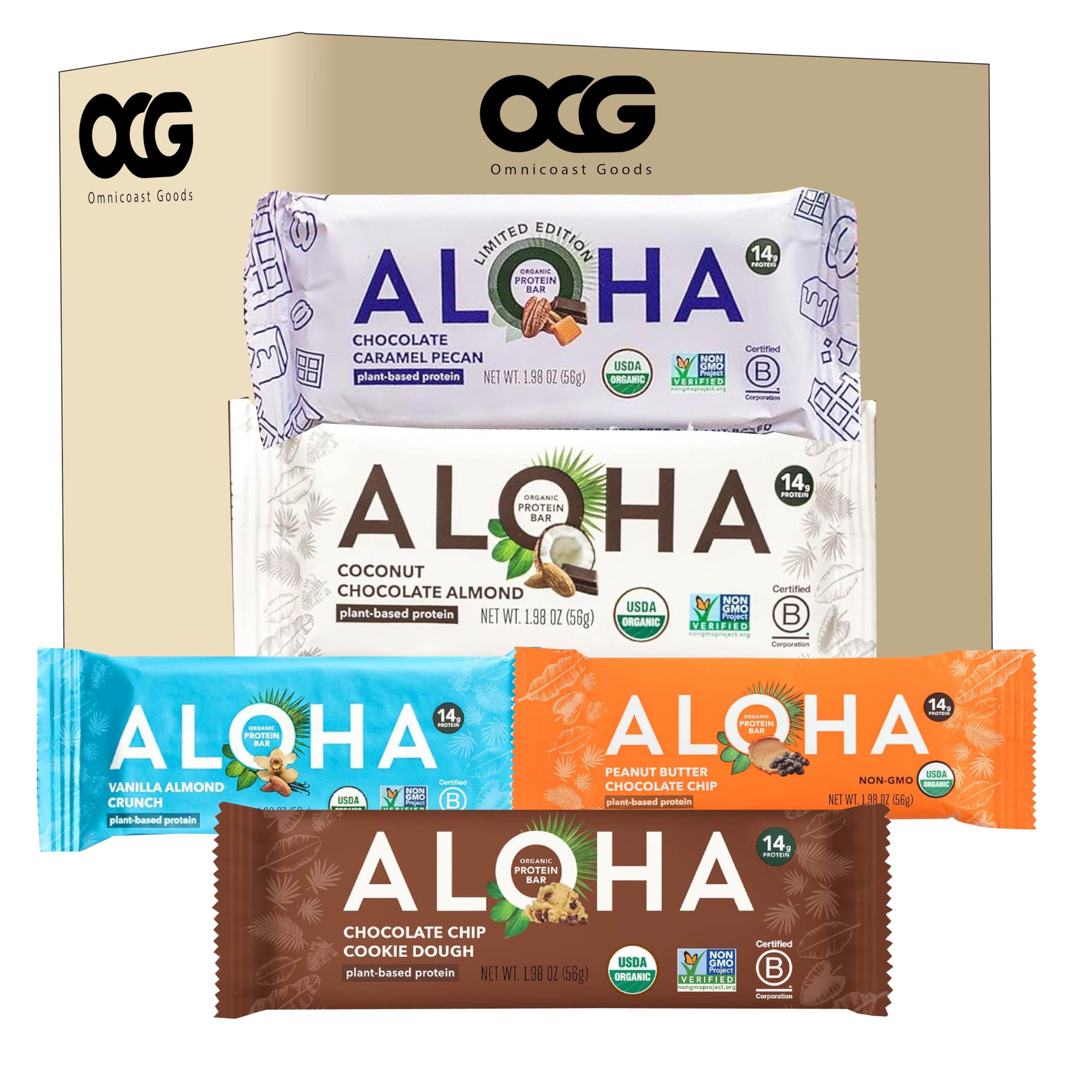 Amazon.com: Aloha Protein Bars Organic Plant Based Protein Bars | 3 ...
