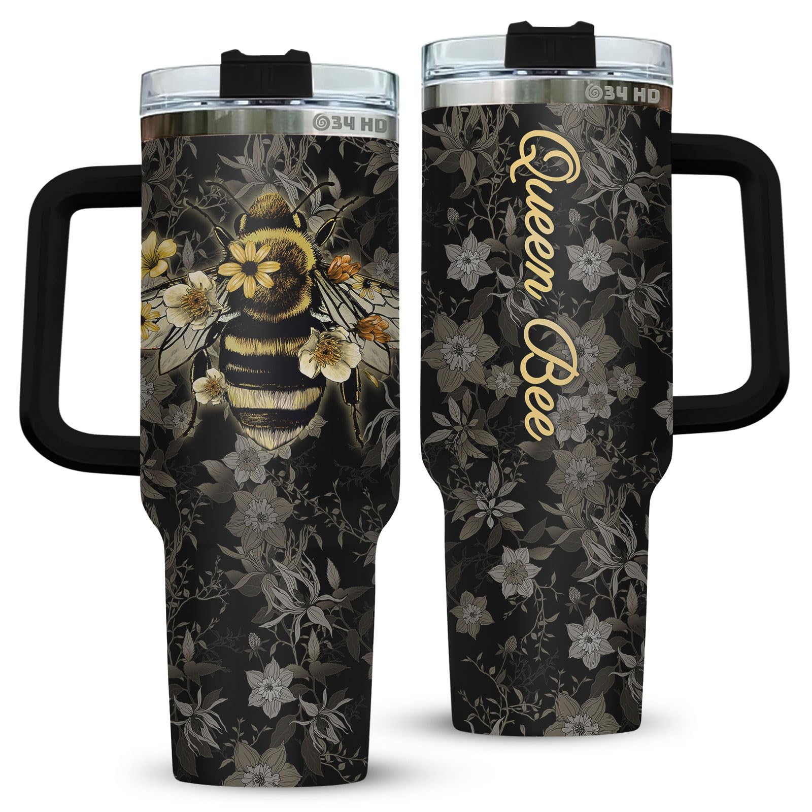 Amazon.com | 34HD Bee Gifts for Bee Lovers, Queen Bee Tumbler 40 Oz ...