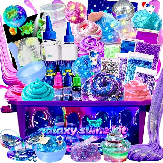 Amazon.com: Mini Galaxy Slime Kit for Kids Ages 8–12, Making Butter ...