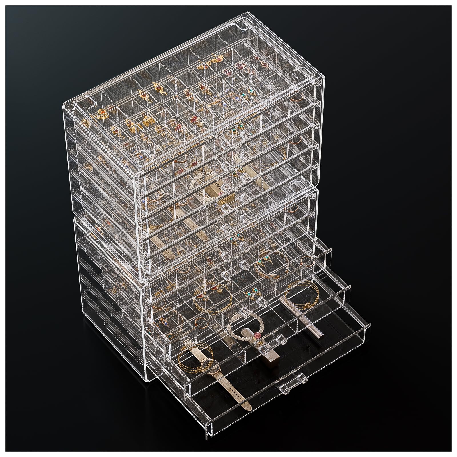 Amazon.com: ProCase Acrylic Earrings Holder Organizer Box, Large Clear ...