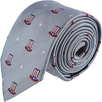 Amazon.com: Trafalgar Men's Uncle Sam Pride Silk Novelty Necktie ...