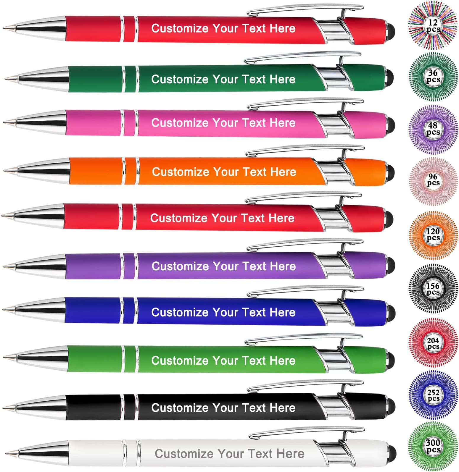 Amazon.com : Personalized Pens with Stylus Tip -Bright Vibes- Click ...