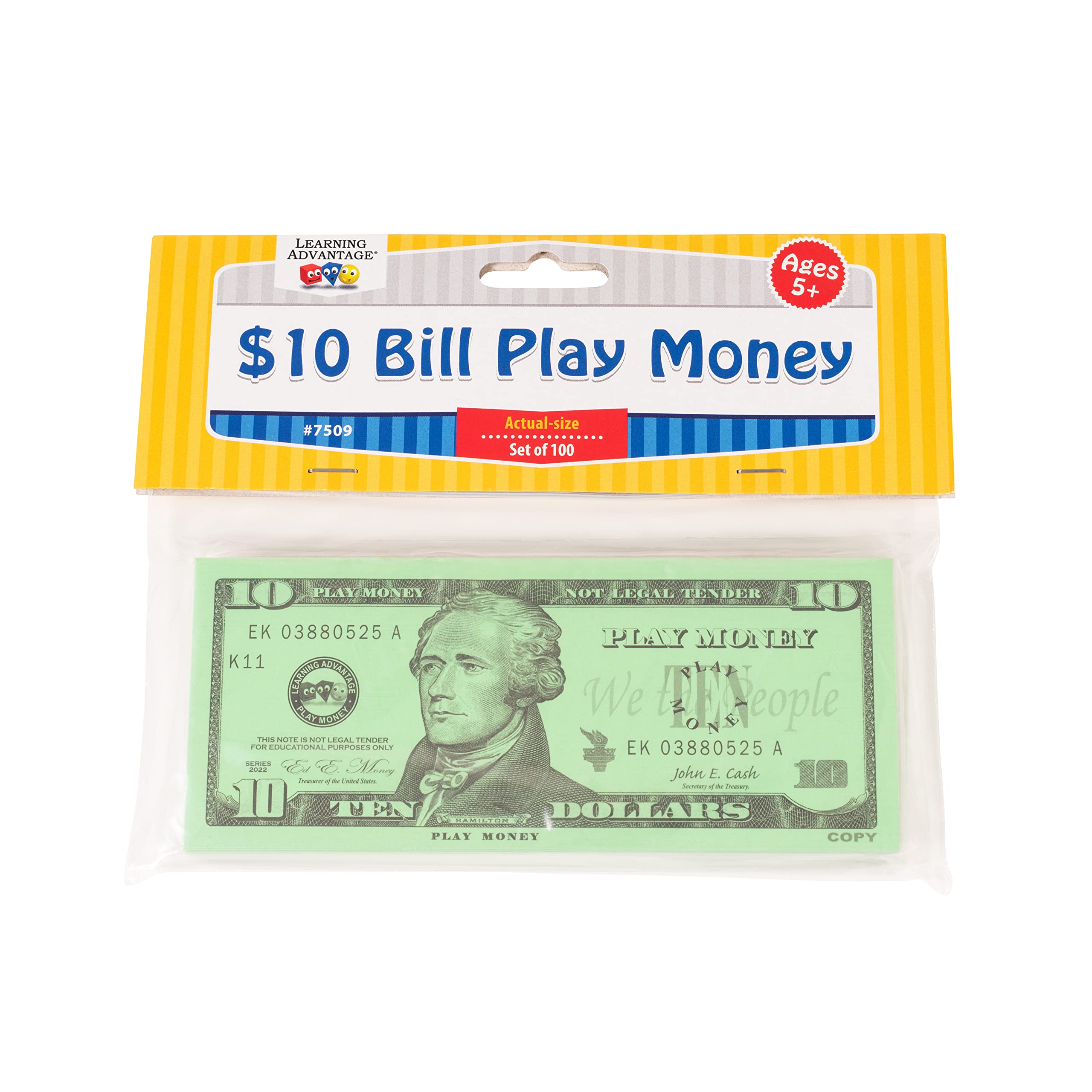Snapklik.com : LEARNING ADVANTAGE Ten Dollar Play Bills - Set Of 100 10 ...