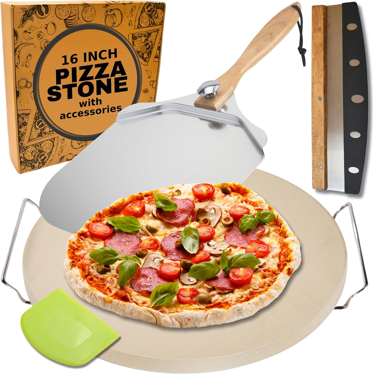 Amazon.com: Round Pizza Stone for Oven 16 inch - Large Pizza Stone for ...