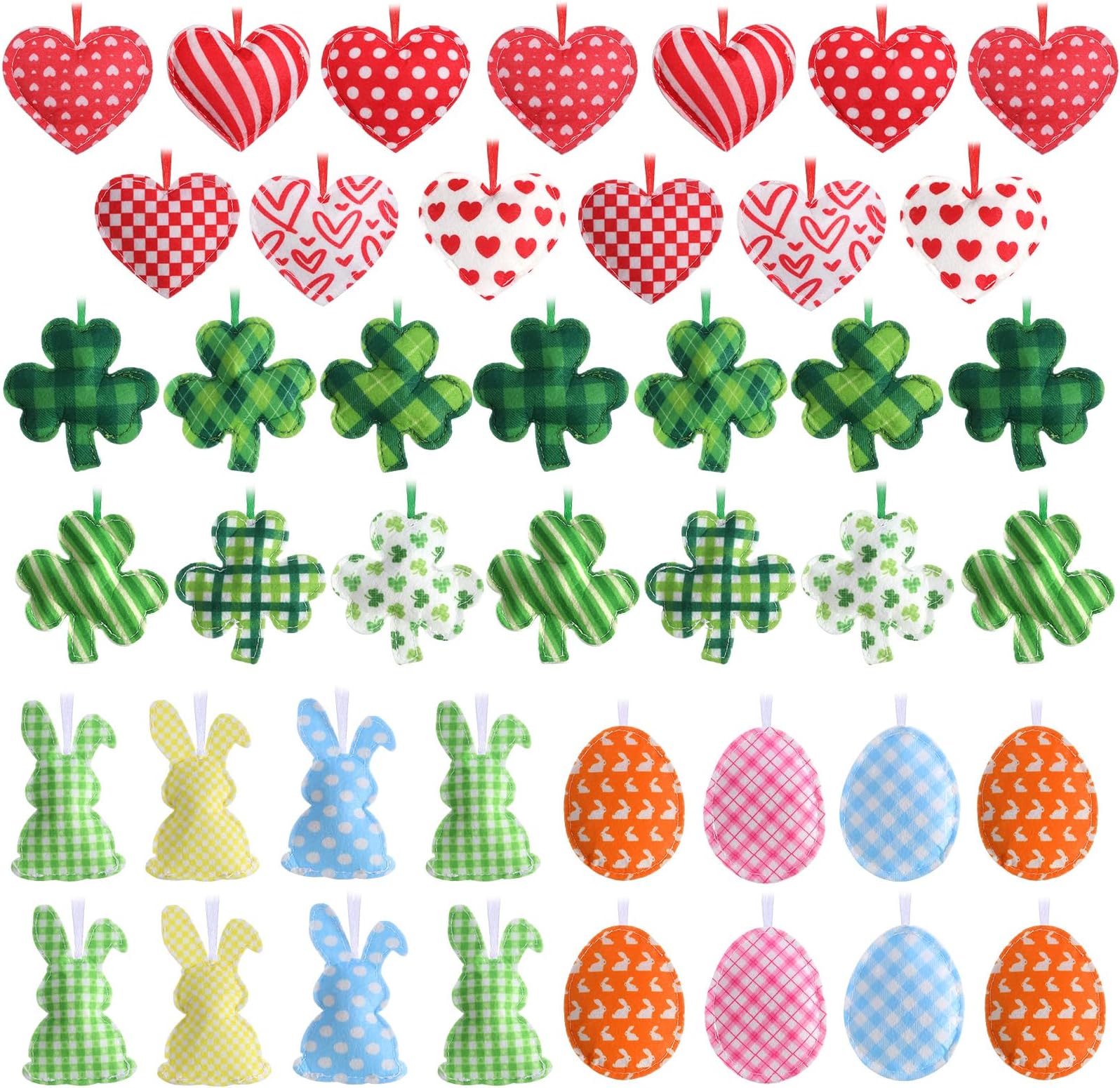 Amazon.com: Felt Valentine's Day Heart Hanging Ornaments St. Patrick's ...