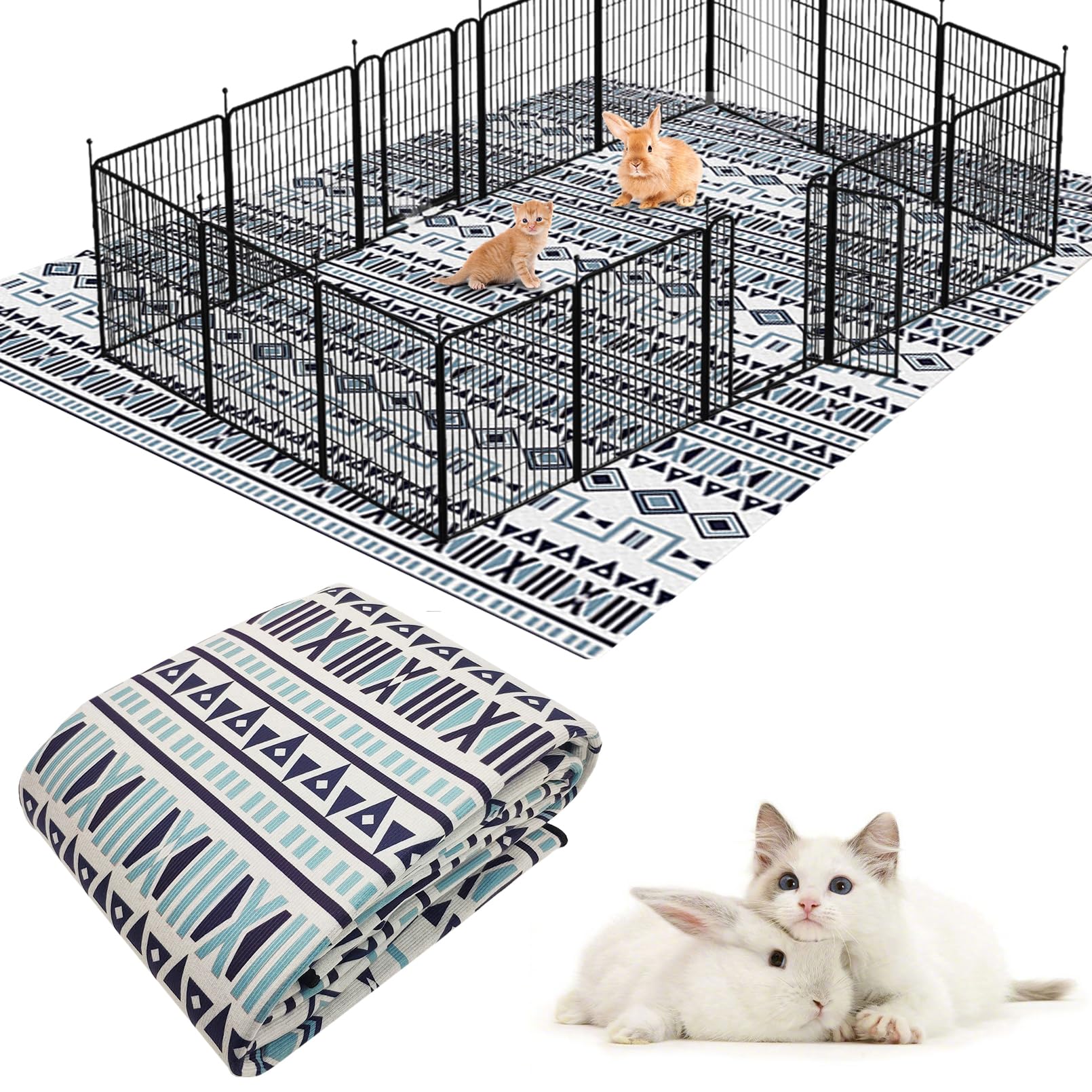 Amazon.com : BNOSDM Extra Large Cage Liners for Rabbits 91" X 63 ...
