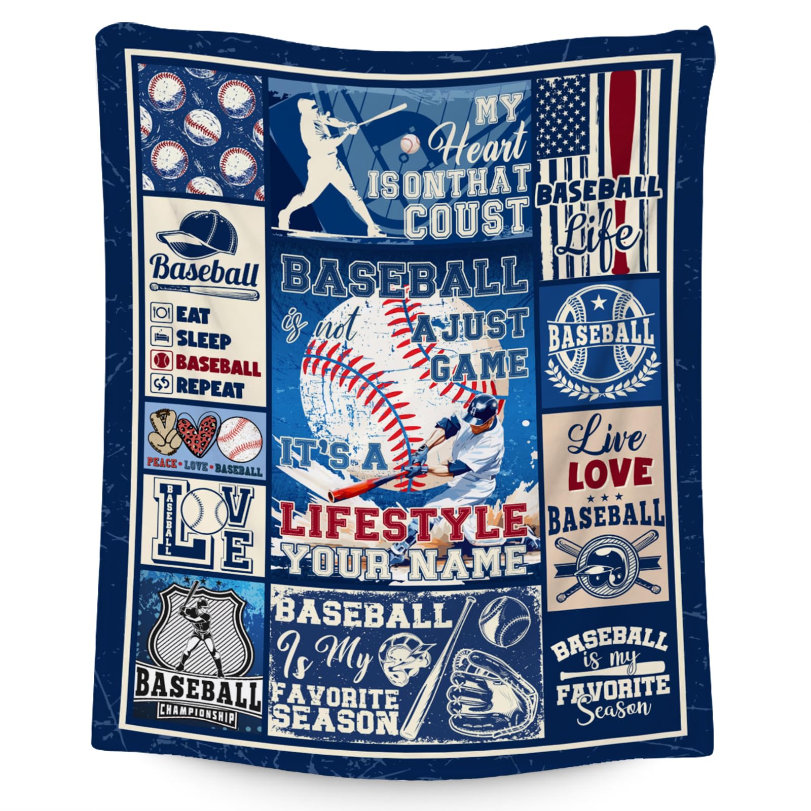 Amazon.com: Custom Baseball Blanket for Boys - 40x50 Inches Sports ...