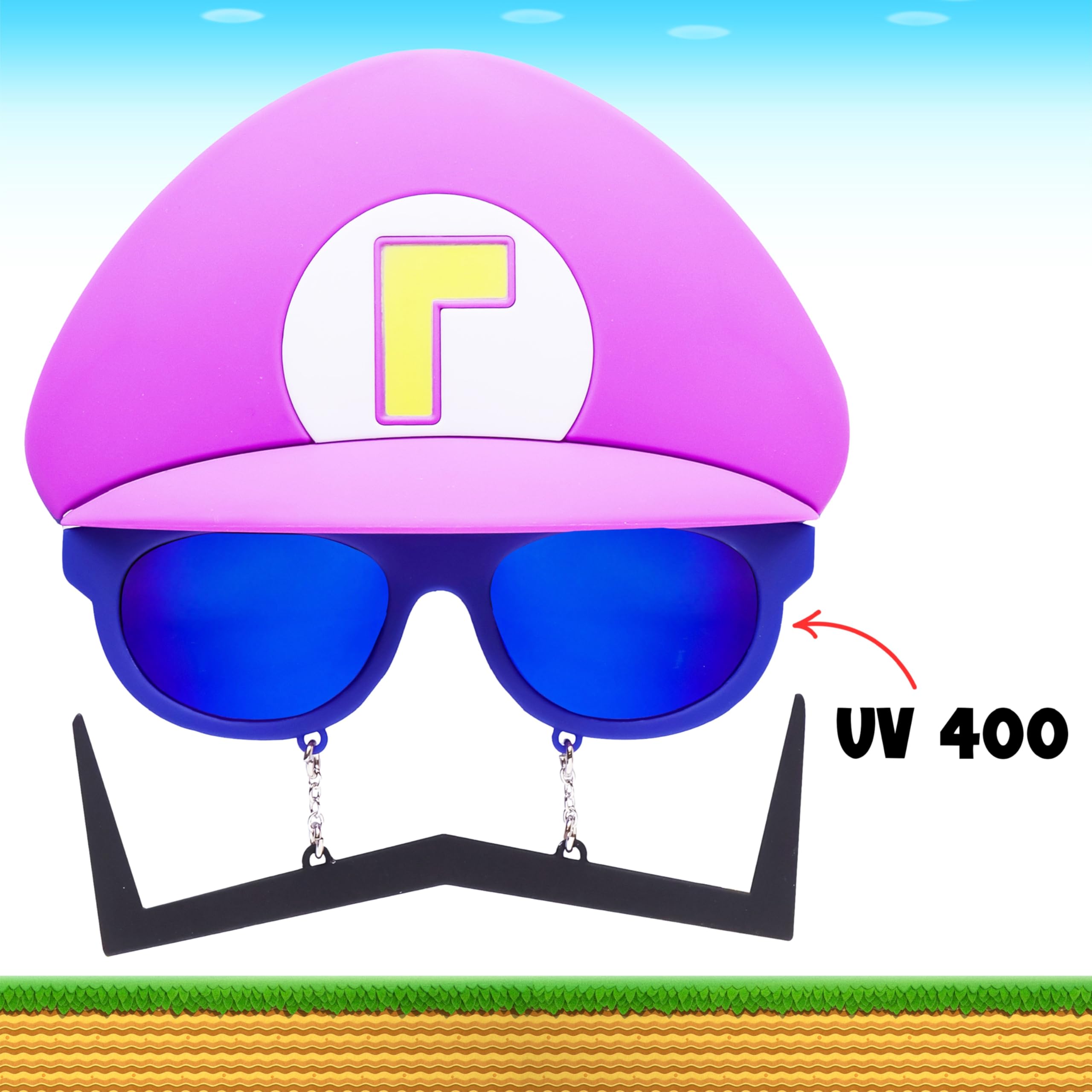 Snapklik.com : Waluigi Sunglasses Officially Licensed Nintendo Costume ...