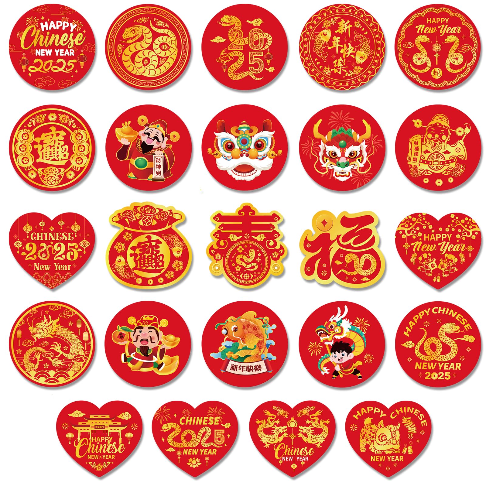 DPKOW 240pcs 2025 Chinese New Year Stickers, Year of The Snake Seal ...