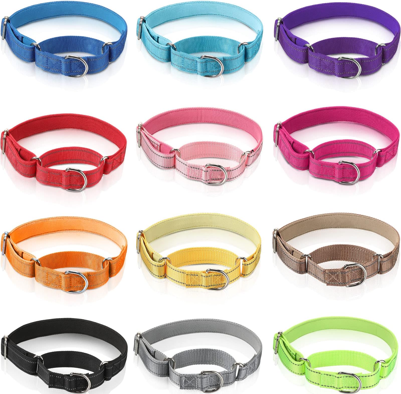 Amazon.com : Cunno 12 Pcs Martingale Collar for Medium Dogs Reflective Dog Collar with Durable ...