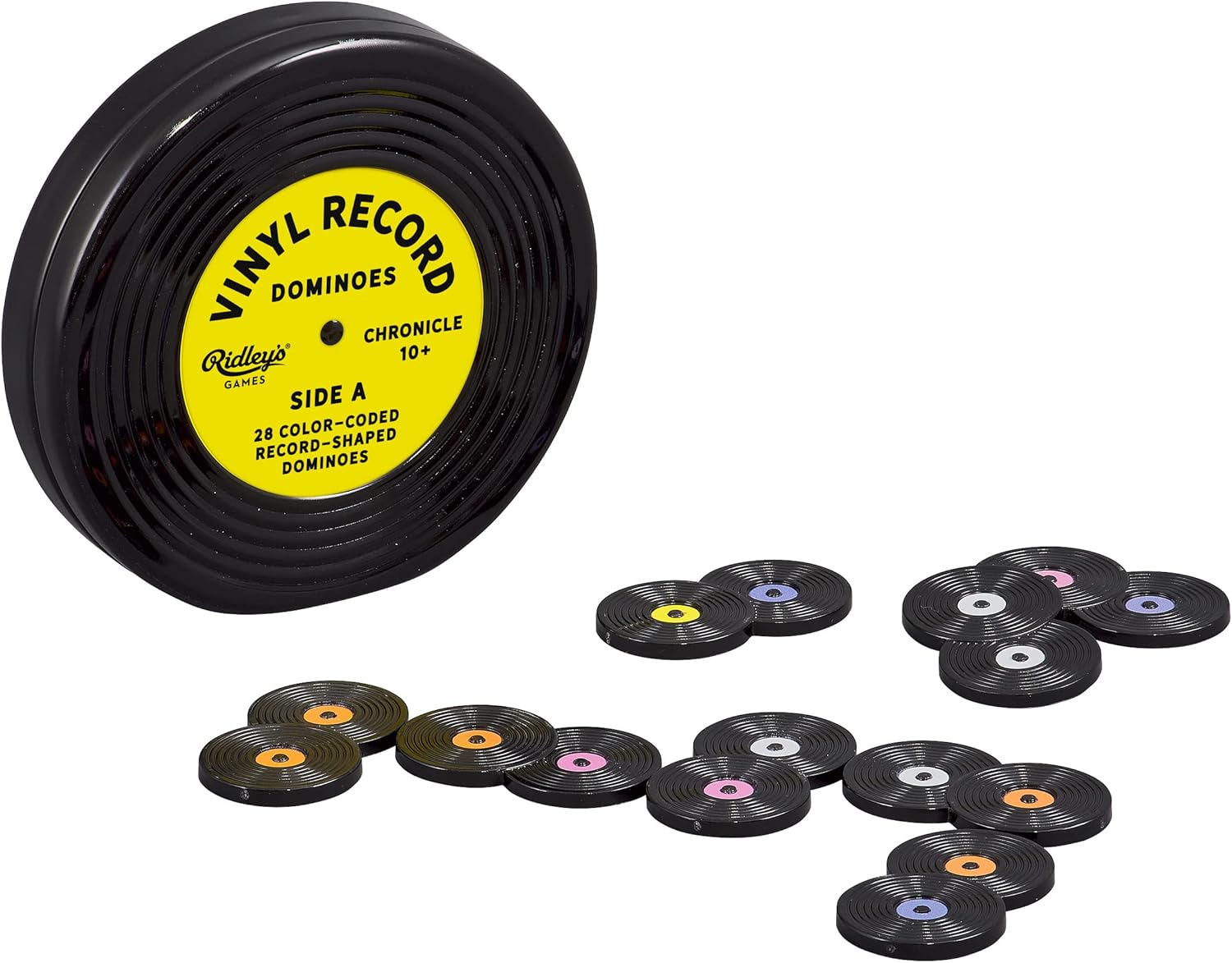Amazon.com: Ridley's Ridley’s Vinyl Record Dominoes – Includes 28 Color ...