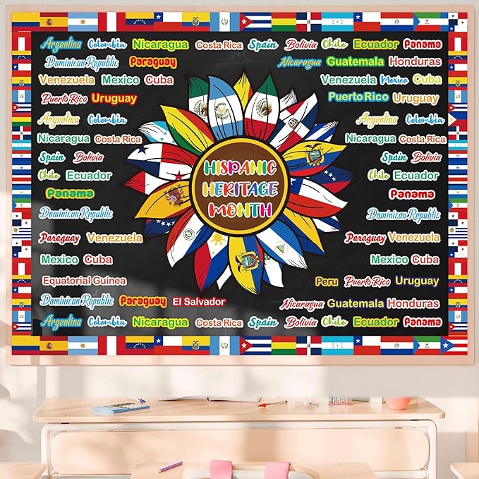 Amazon.com: Weekgrat Hispanic Heritage Month Bulletin Board Decorations ...