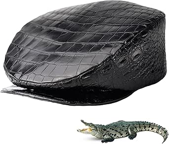 Black Men's Newsboy Hat, Alligator Beret, Hats Crocodile Leather, Ivy ...