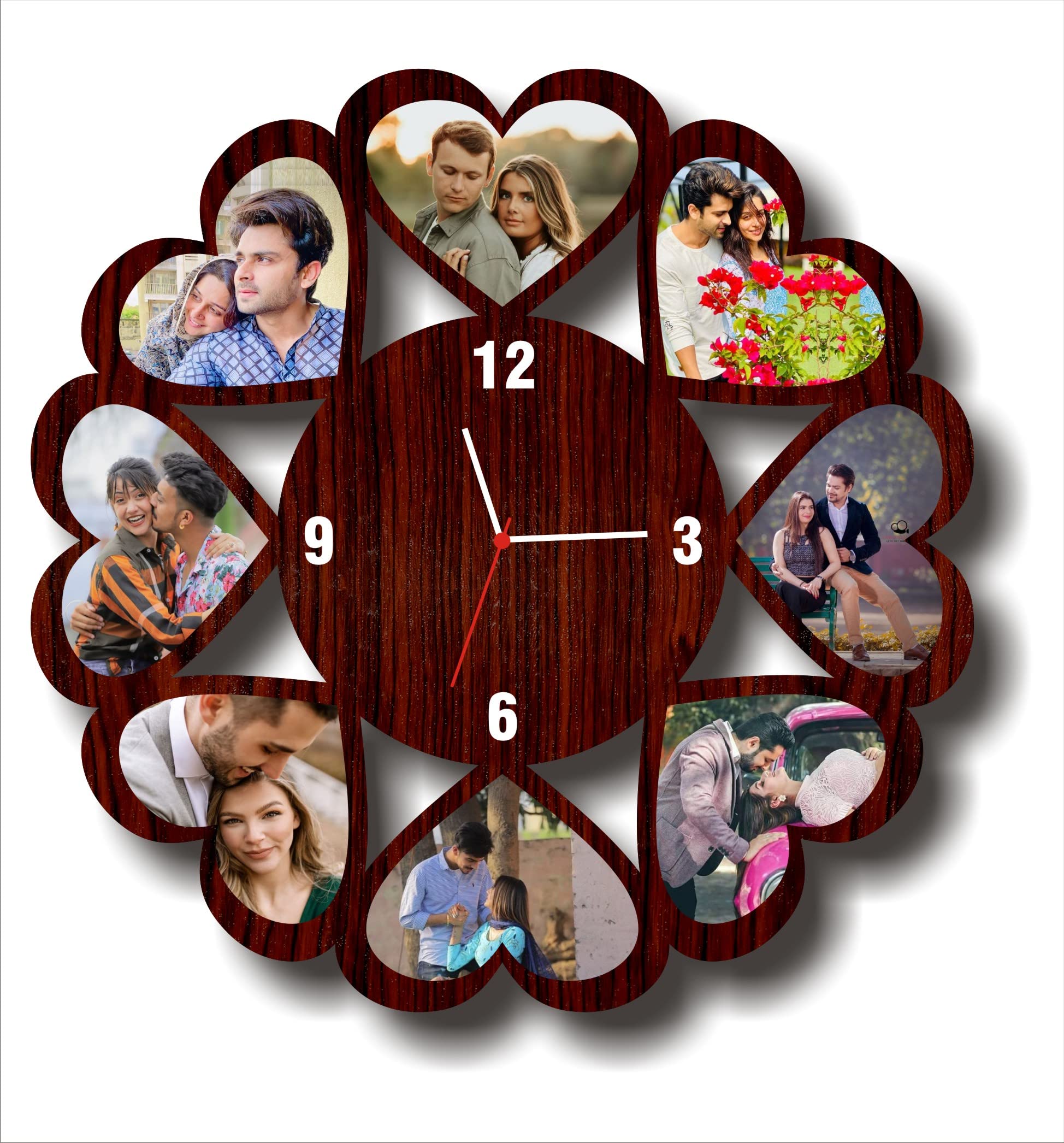 Buy Gift Lena Unique Wooden Personalized/Customized Wall Clock Photo ...