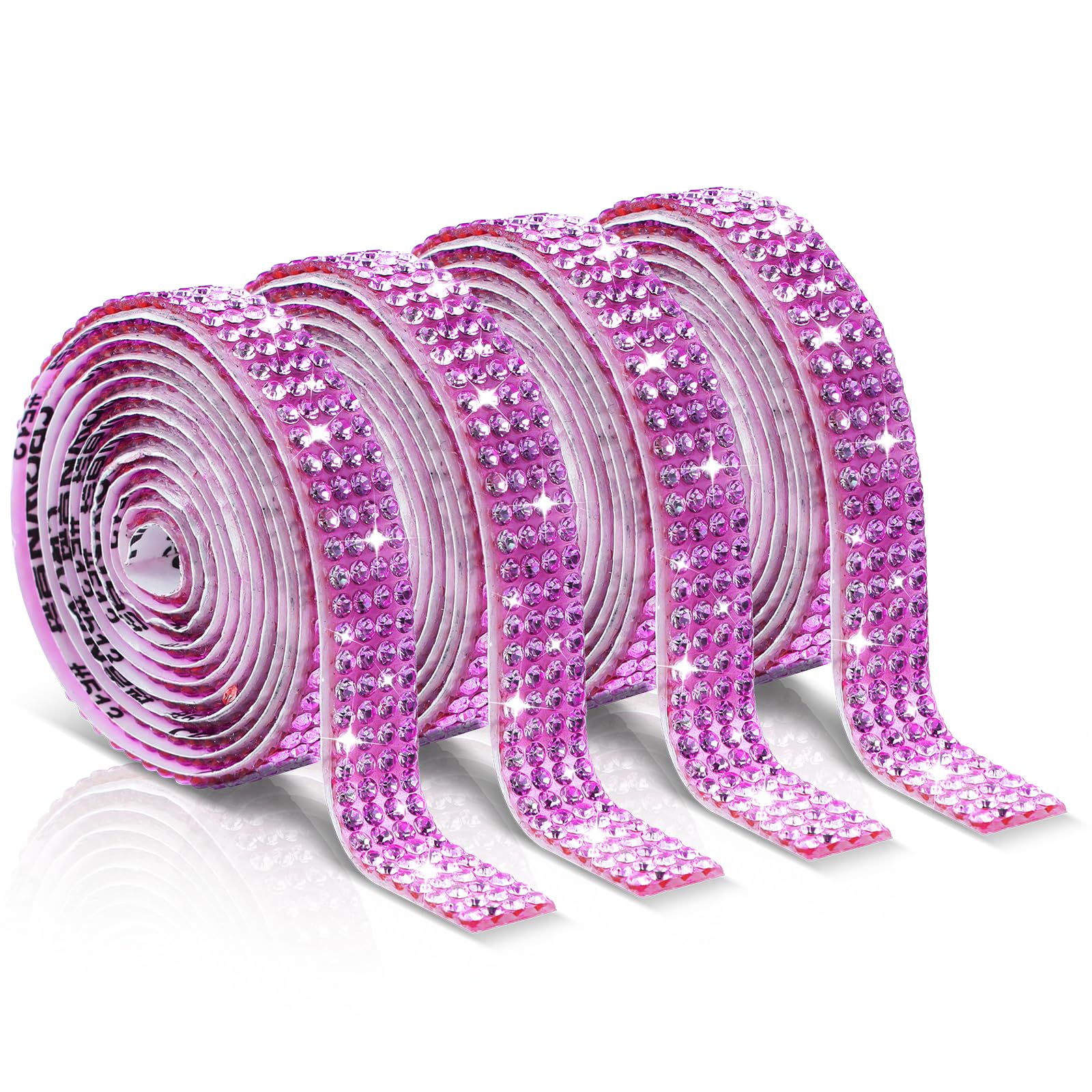 Amazon.com: Self Adhesive Rhinestone Ribbons 4 Rolls Bling Crystal ...
