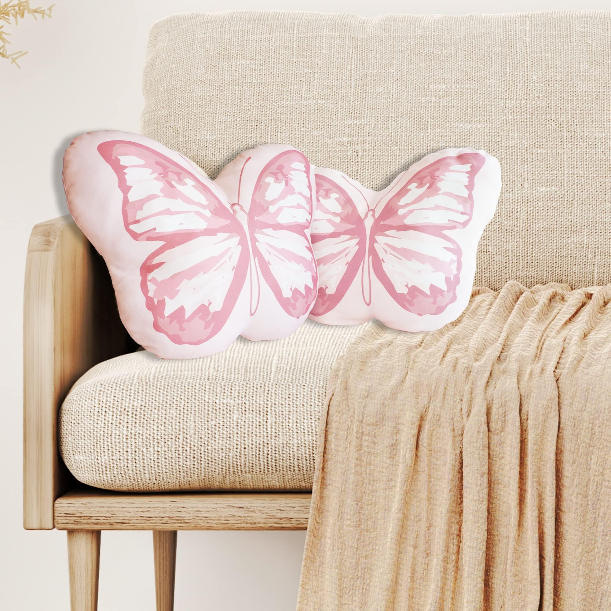 Amazon.com: Soaoo 2 Pcs Butterfly Pillows Decorative Butterfly Pillows ...