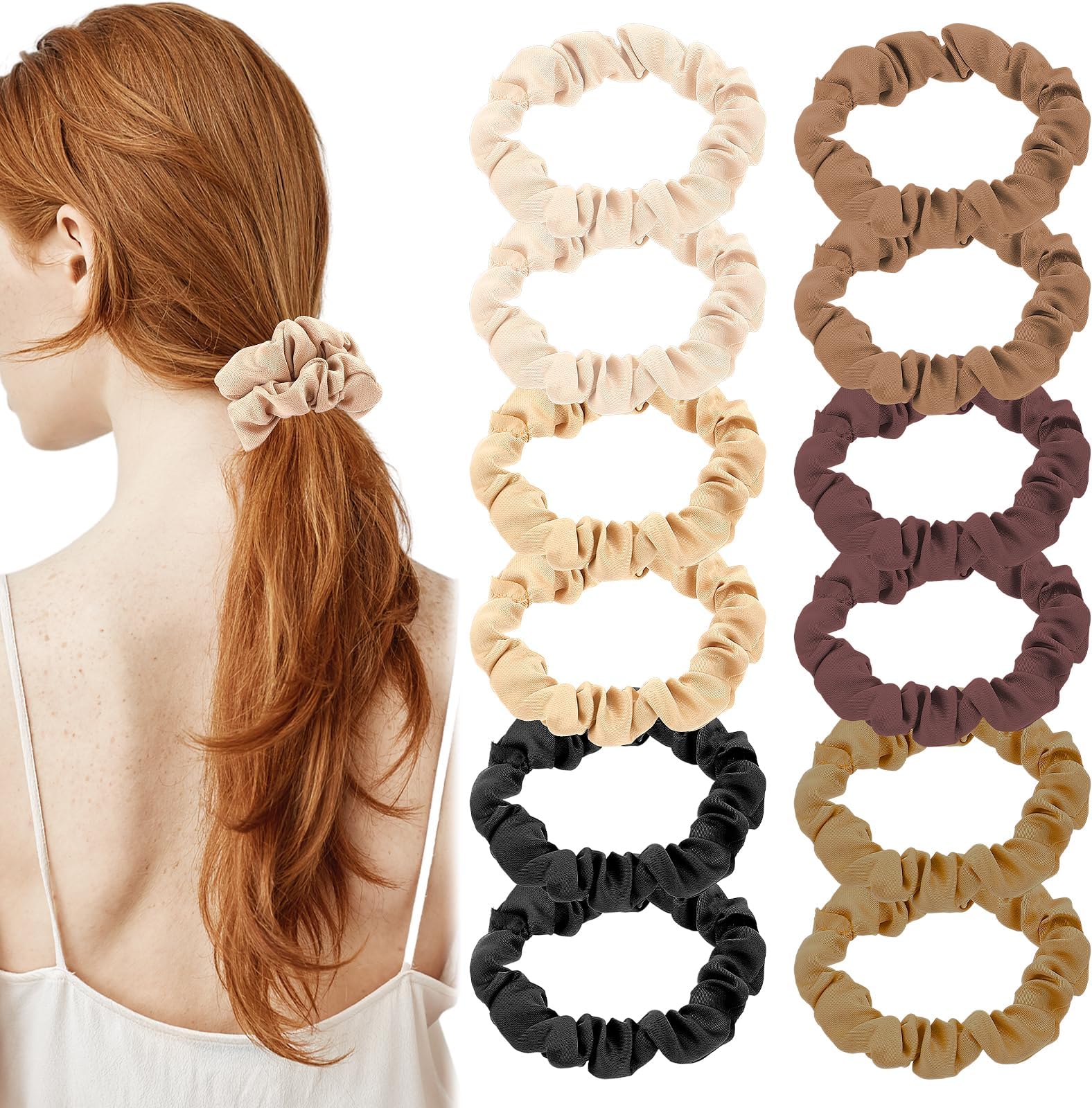 Amazon.com : Satin Silk Hair Ties Small Scrunchies for Women Girls ...