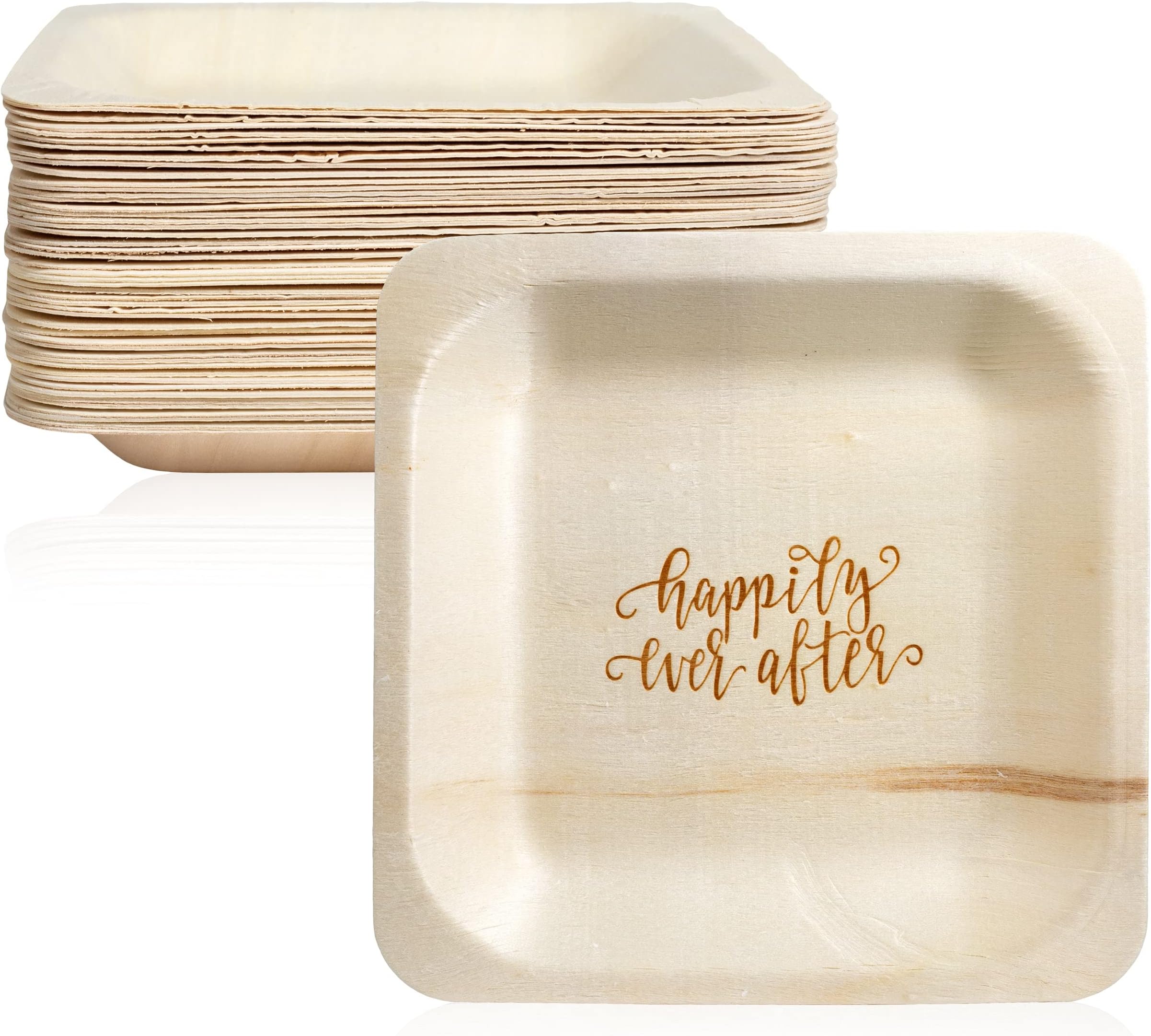 Amazon.com: Happily Ever After Disposable Wedding Plates – Rustic ...