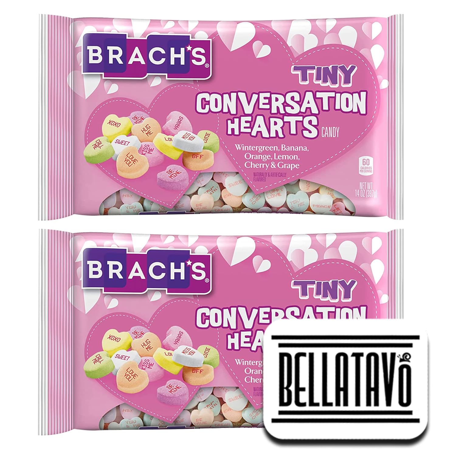 Paquete de dulces de corazones de conversación Incluye dos bolsas de 14 ...