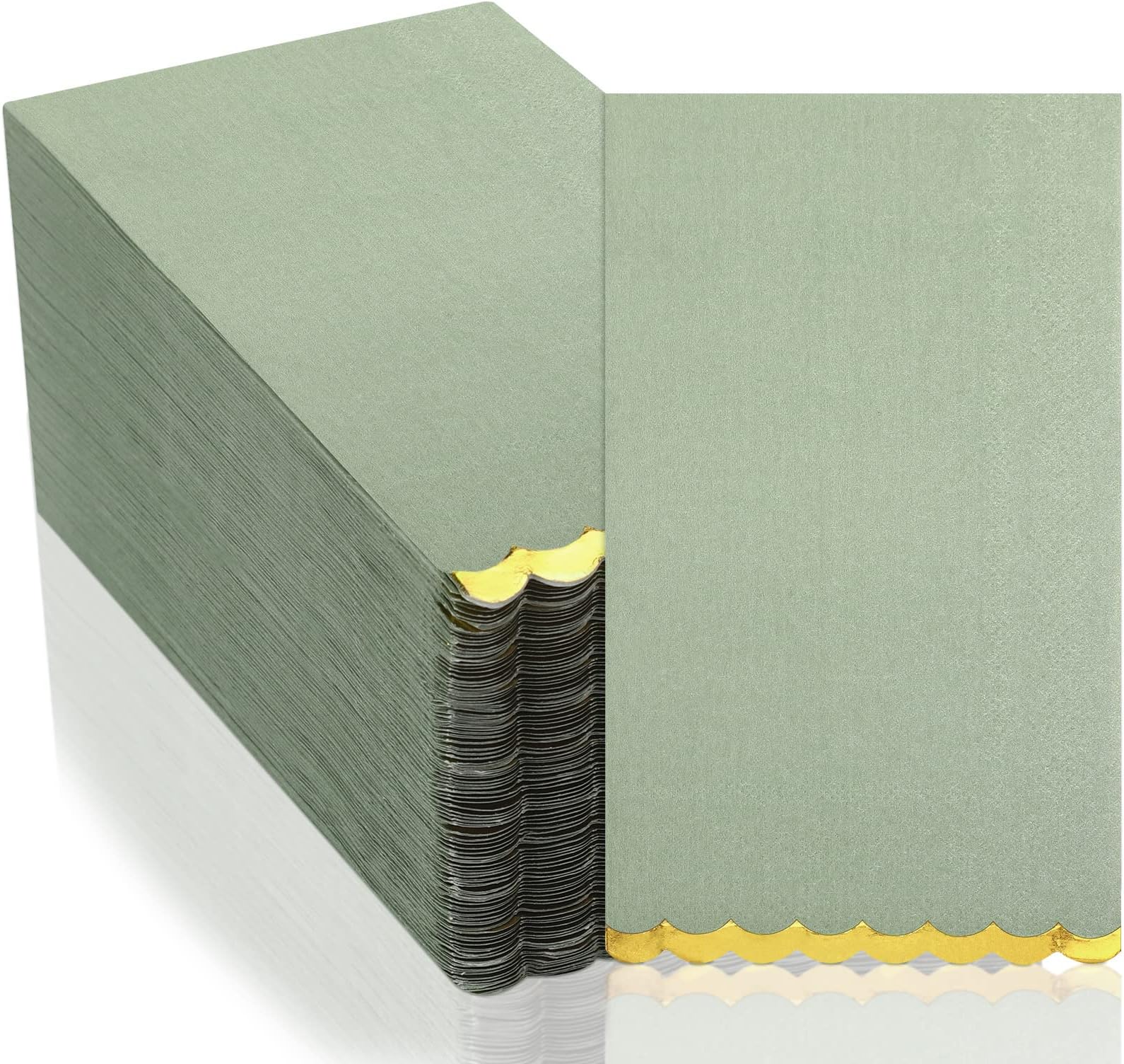 Amazon.com: Panelee 100 Pcs Napkins with Gold Foil Scalloped Edges ...