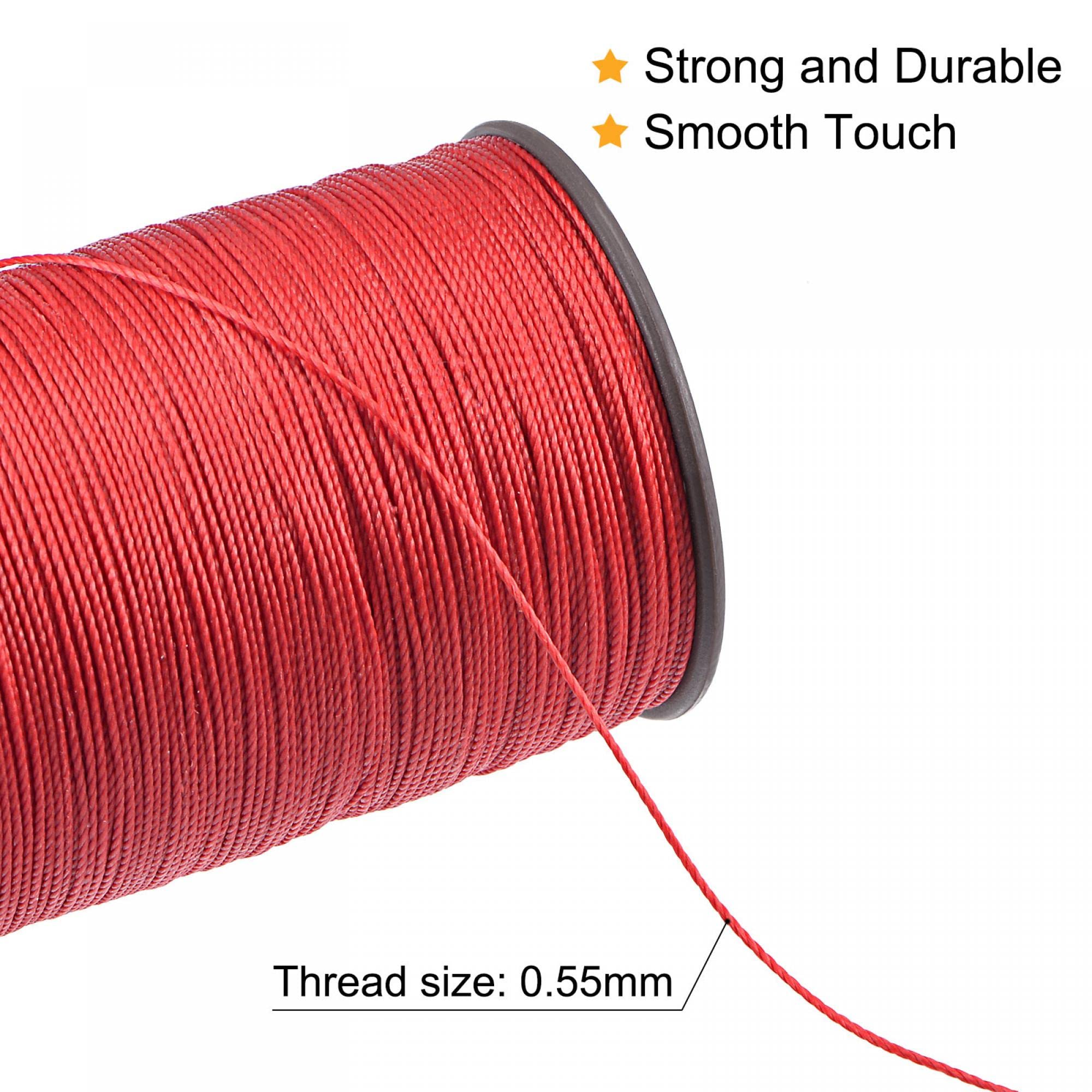 uxcell Thin Waxed Thread 137 Yards 0.55mm Dia Polyester Wax-Coated ...