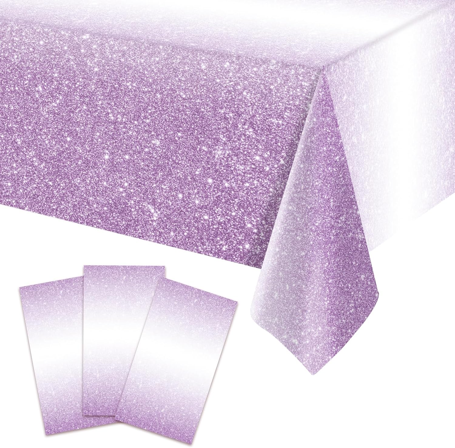 Amazon.com: 3-Piece 54 x 108 Inch Glitter Gradient Plastic Tablecloth ...