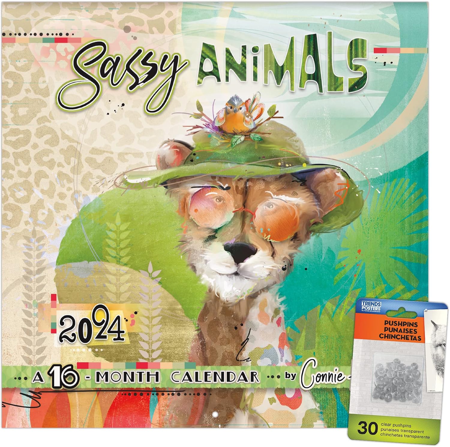 Amazon.com: 2024 Sassy Animals by Connie Haley Wall Calendar & Push ...
