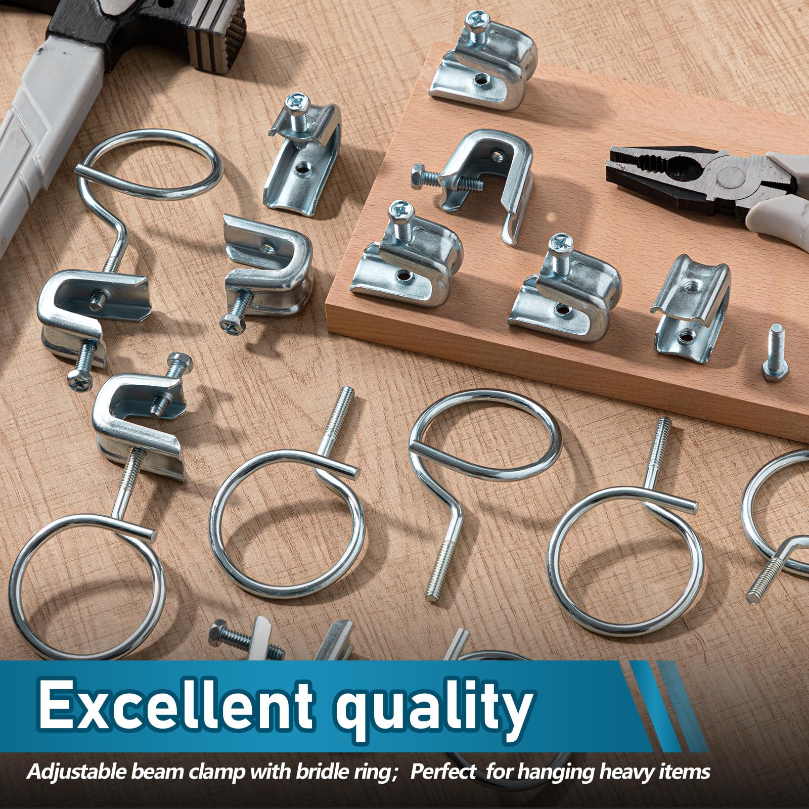 Snapklik.com : Hicarer 100 Set 1/4" X 20 Beam Clamp Steel Small C Clamps