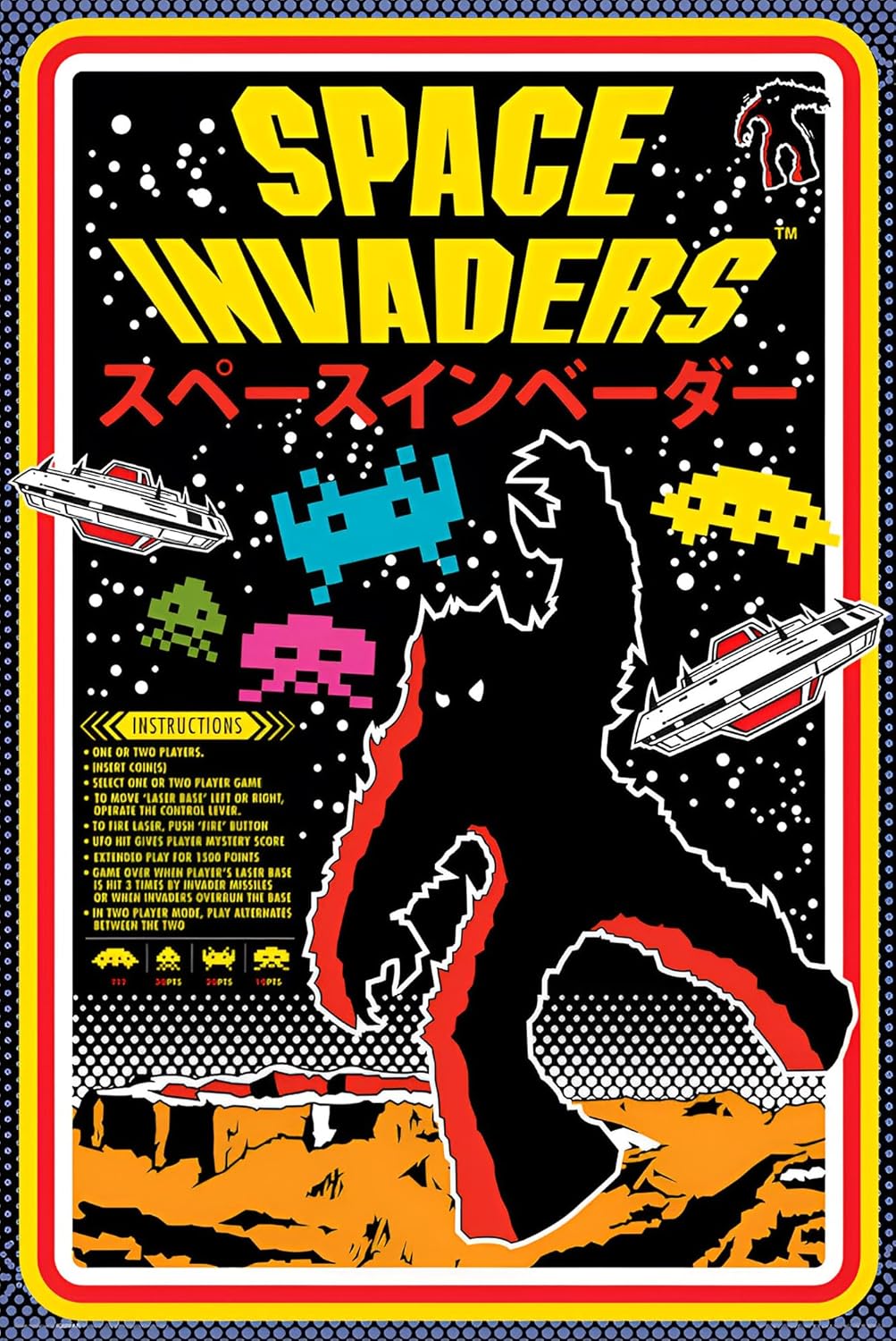 Amazon.com: BUY ART FOR LESS Officially Licensed Space Invaders - Japan ...