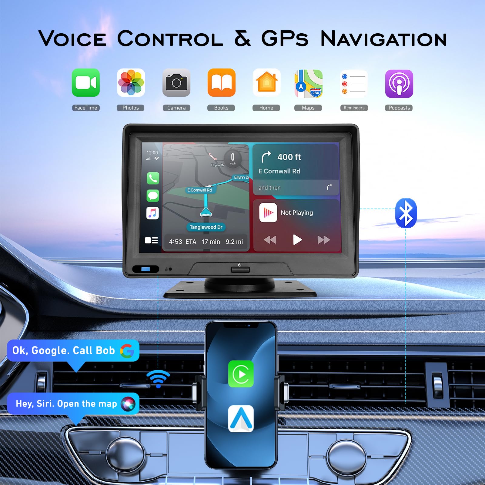 Snapklik.com : EVERSECU 7 Inch Touch Screen Car Stereo & Backup Camera ...