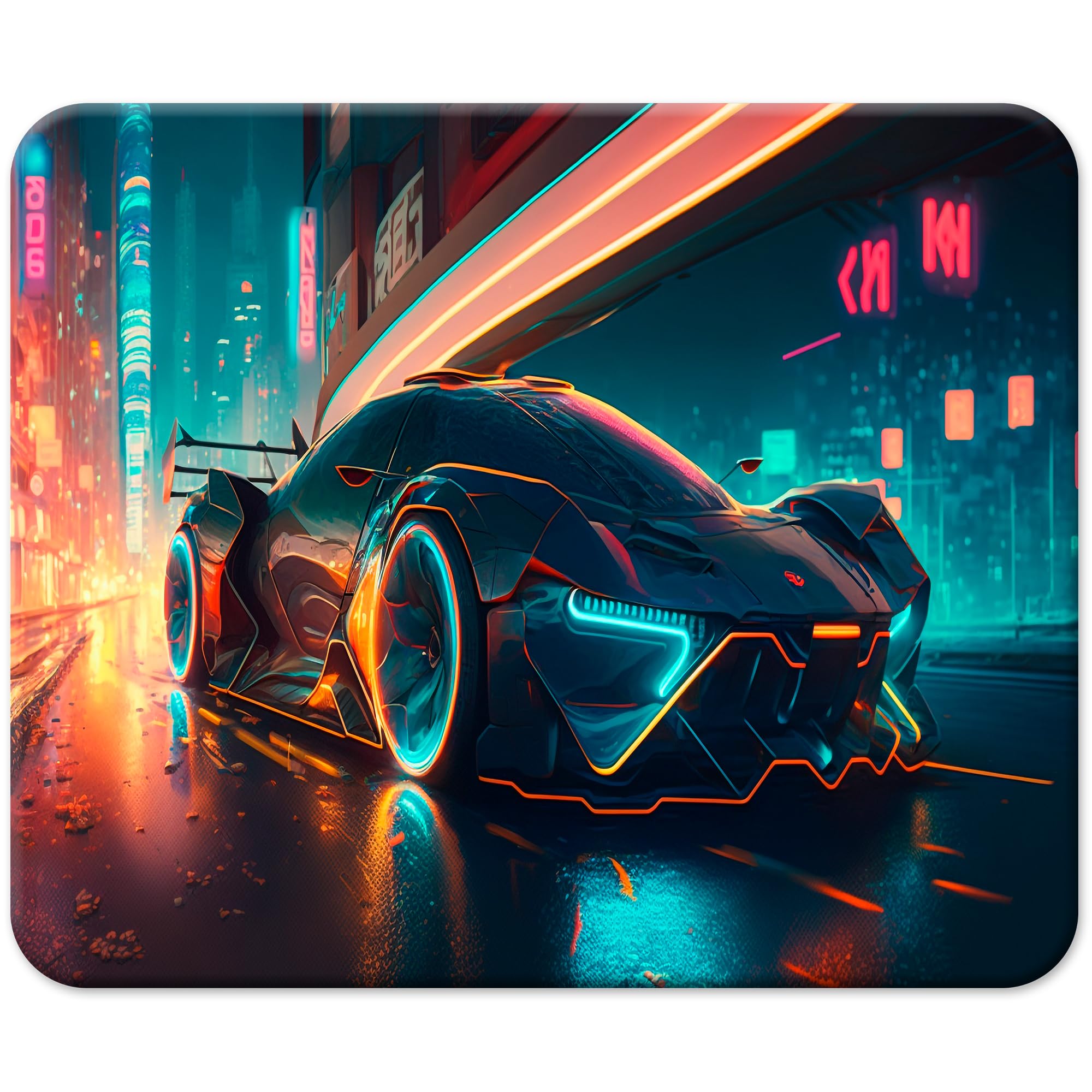 Amazon.com: H3 CUSTOMS Mouse Pad - Car Neon Lights Print Gaming Pad for ...