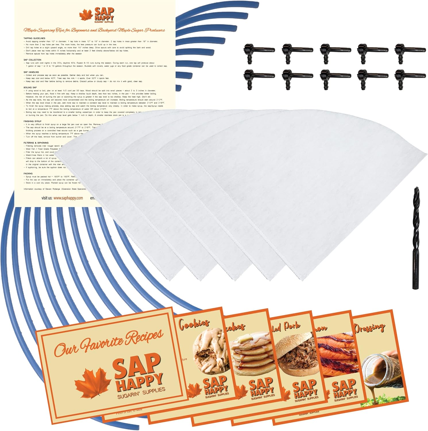 Maple Syrup Tapping Kit - (10) Taps for Maple Trees, (10) 3' Food Grade ...