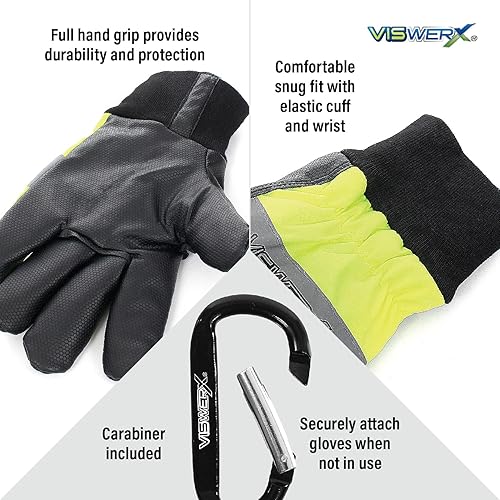 VisWERX Guantes de trabajo de invierno de alta visibilidad, aislados ...