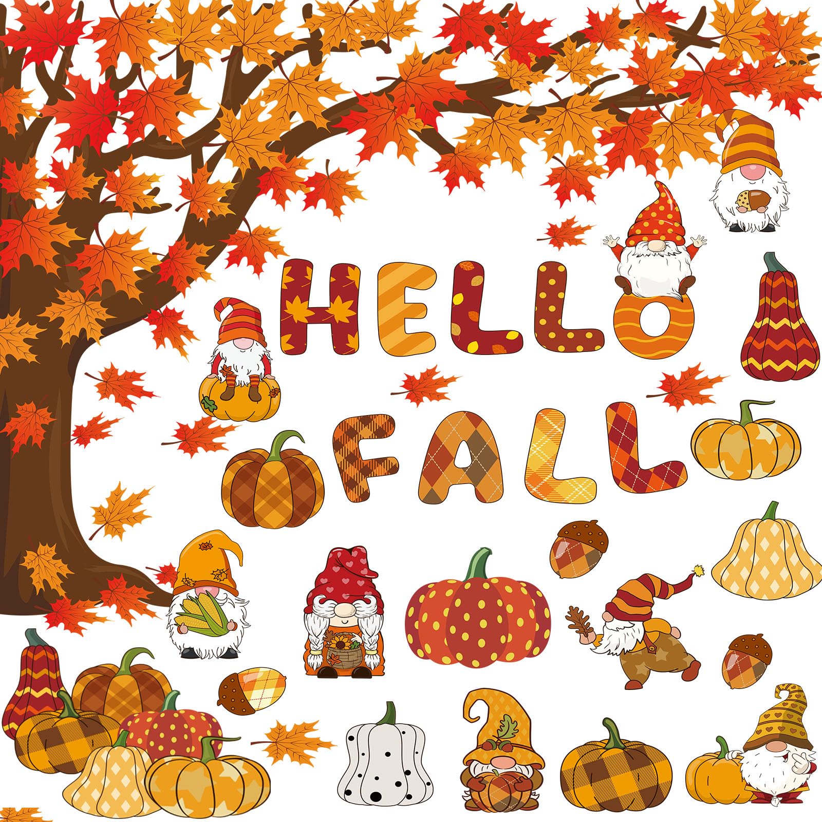 Amazon.com : Pajean 114 Pcs Fall Bulletin Board Decorations Set ...