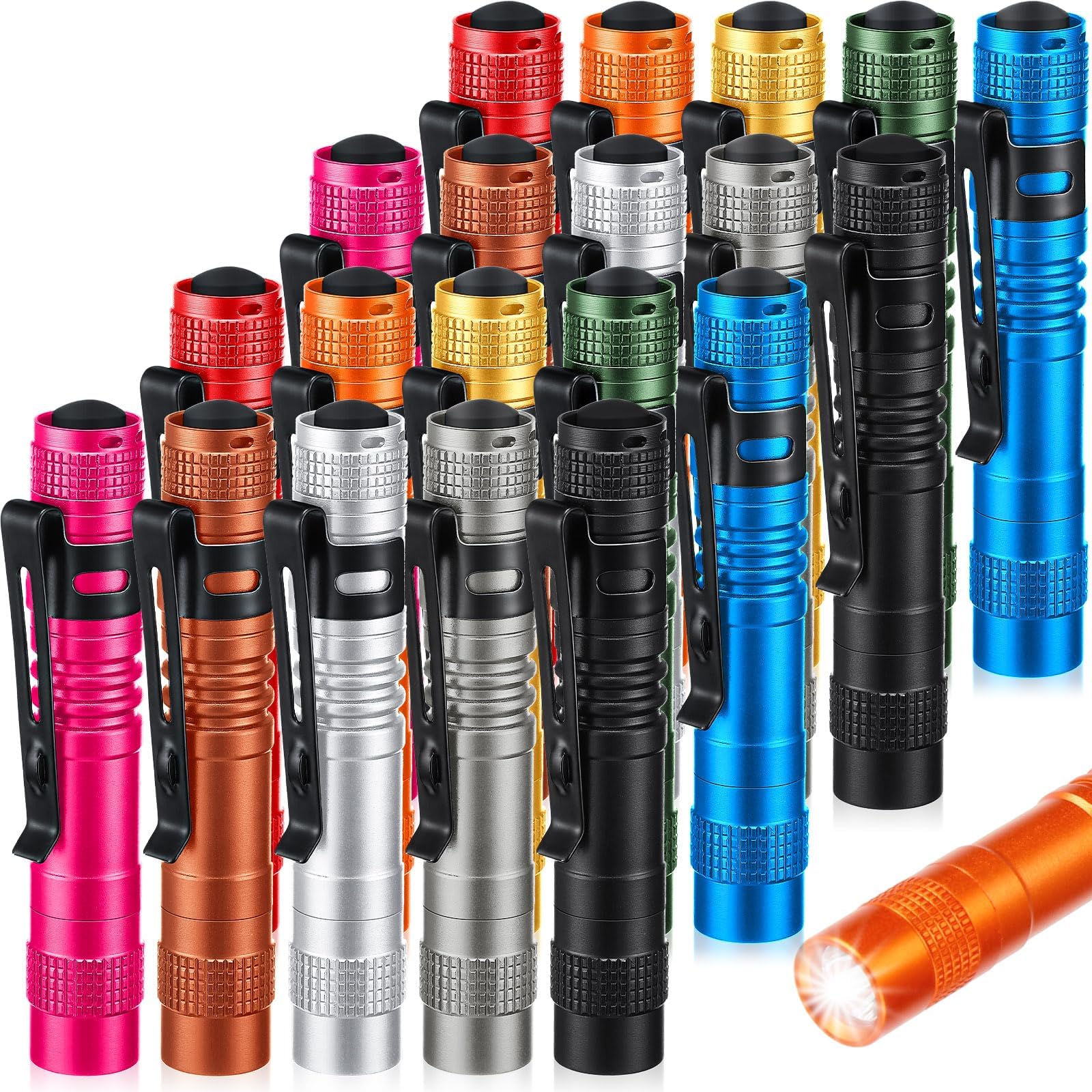Hortsun 20 Pcs Mini Pen Light Flashlights Pocket Flashlights Pen with ...