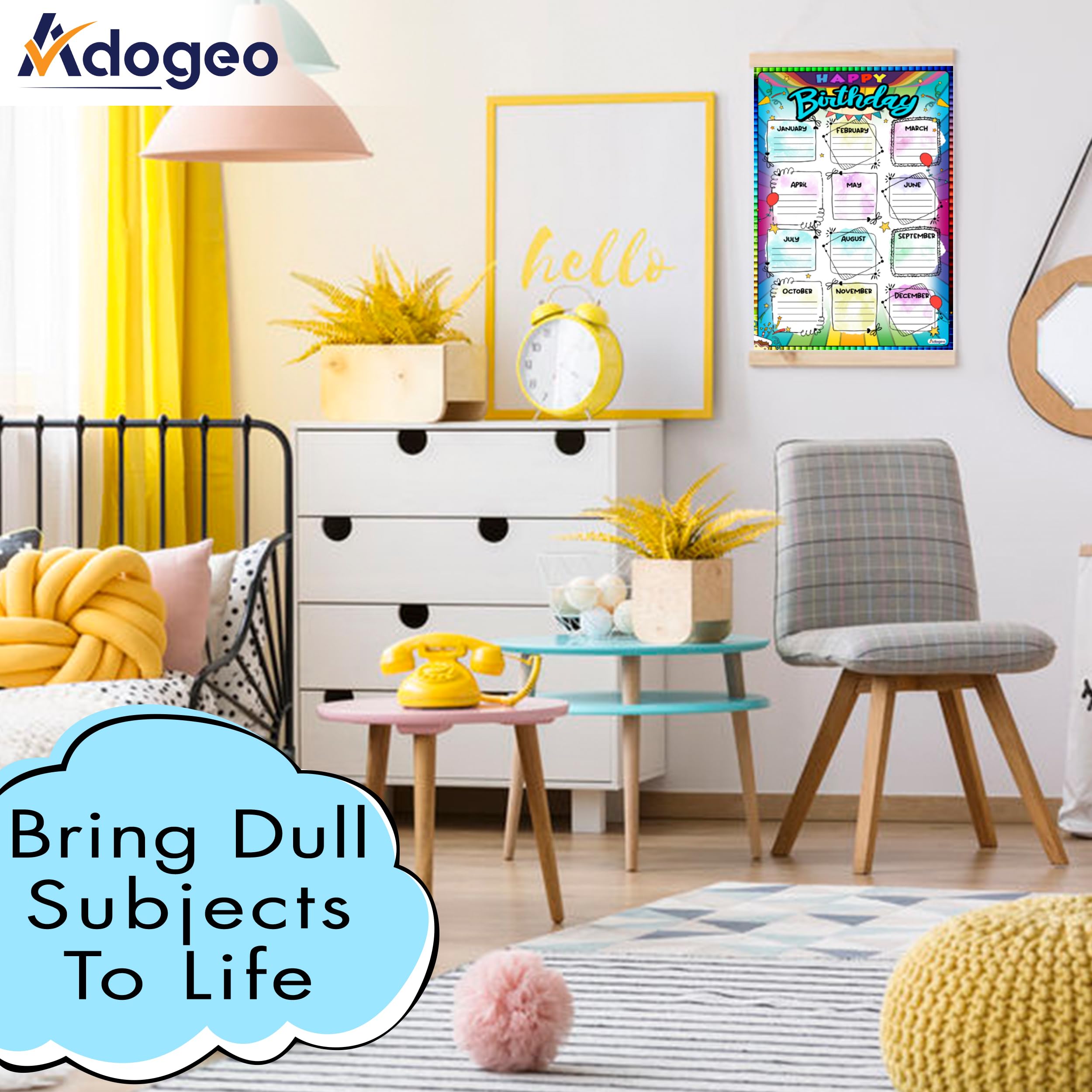 Snapklik.com : Happy Birthday Chart Poster, Watercolor Birthday ...