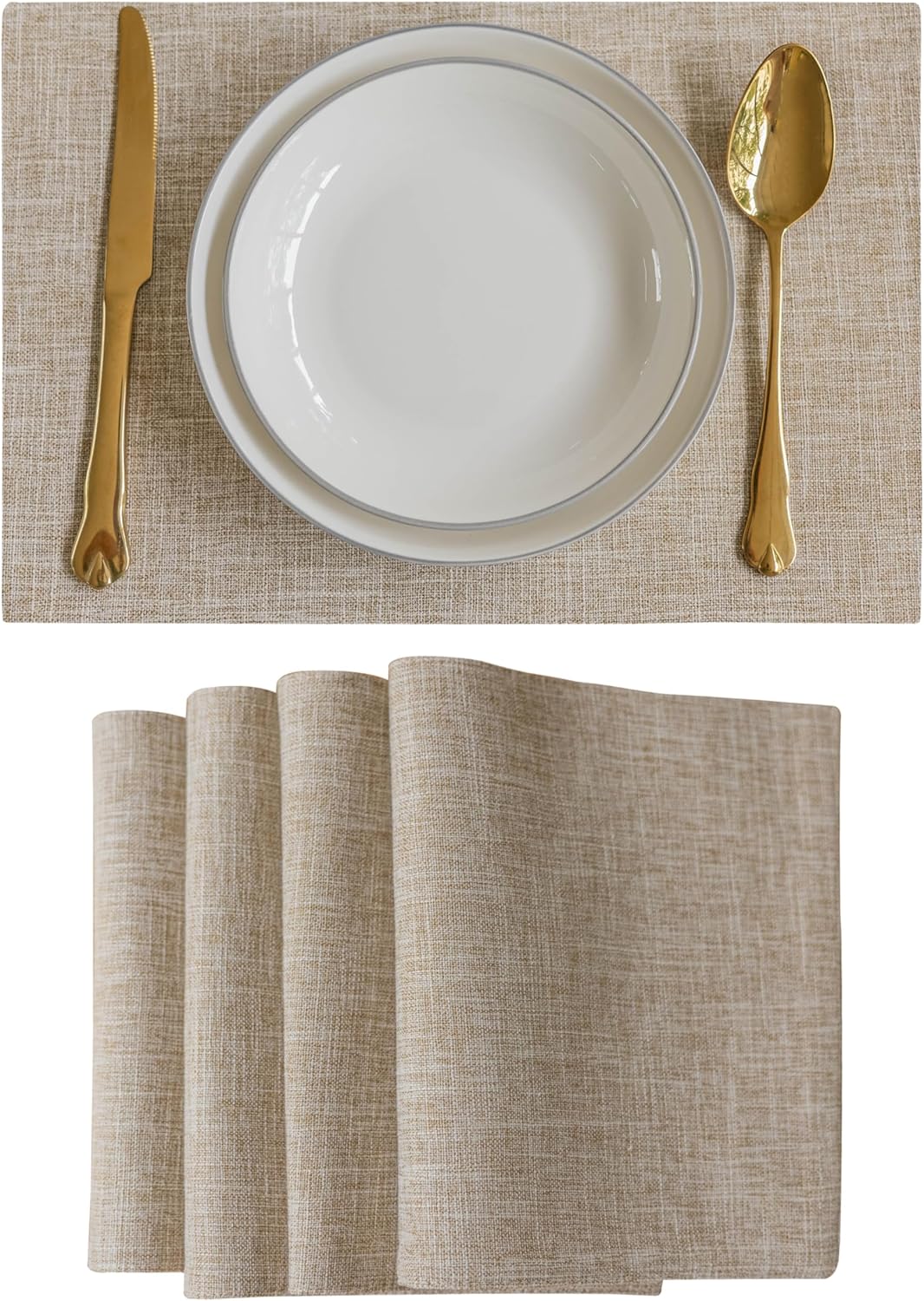 Amazon.com: Demetex Burlap Placemsts Set of 4 Heat Resistant Decorative ...