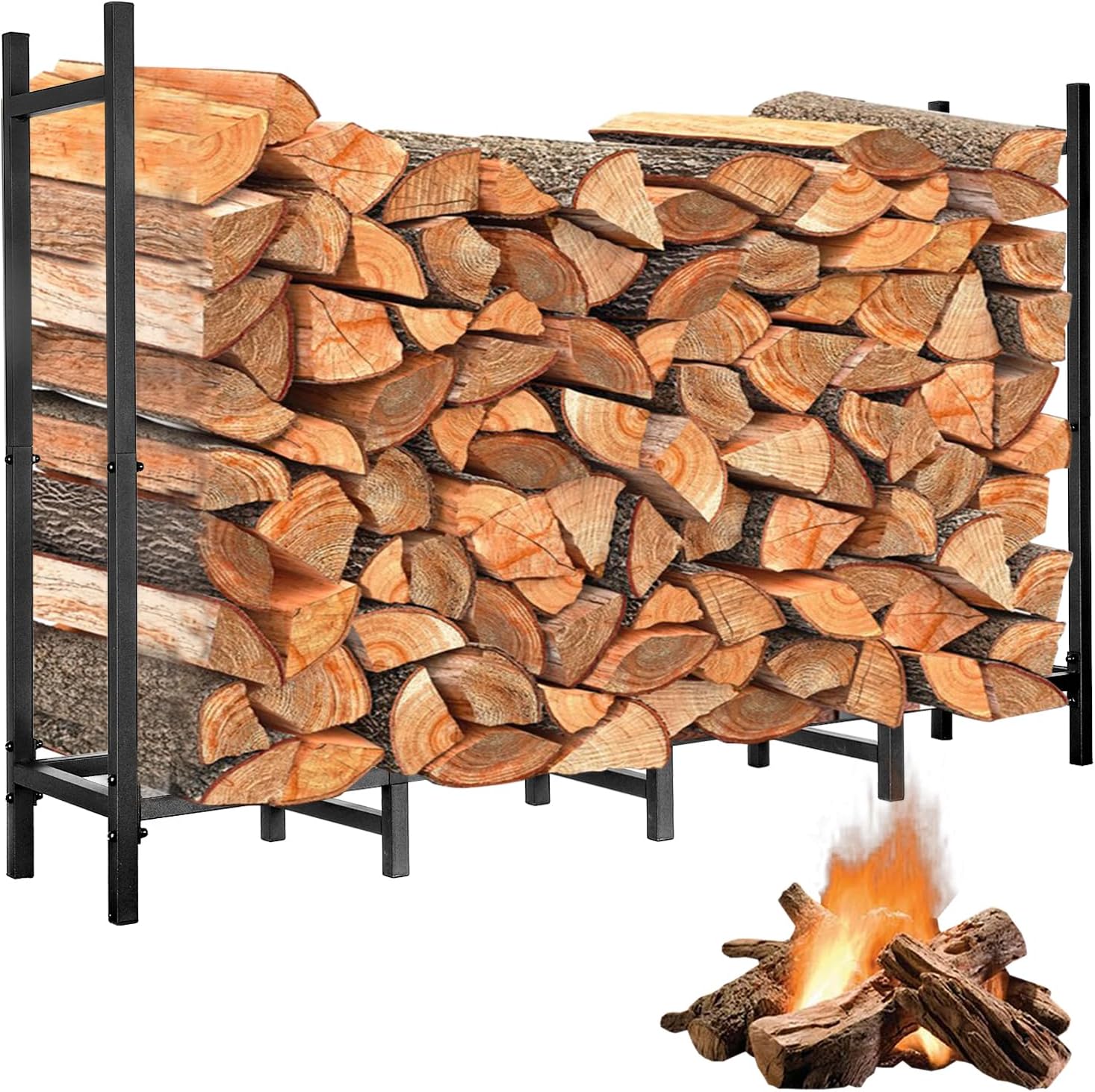 Amazon.com: AngyangguoJi Firewood Rack Outdoor, Premium Heavy-Duty ...