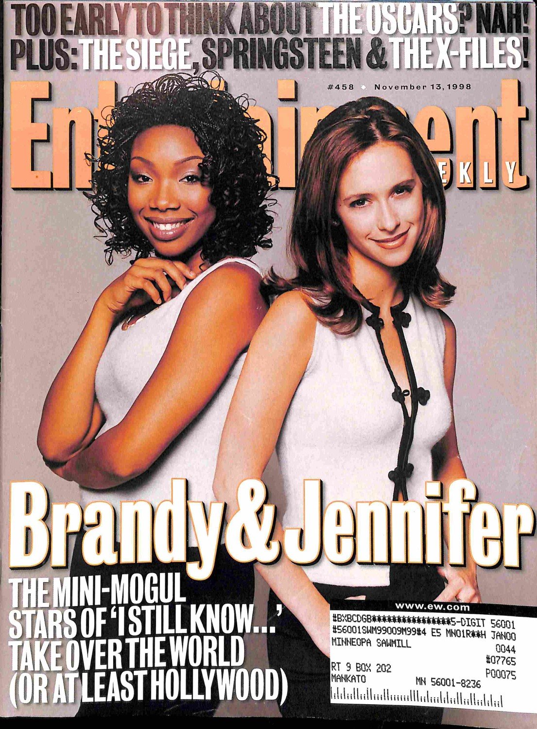 Entertainment Weekly 458; November 13, 1998 Brandy & Jennifer Love ...
