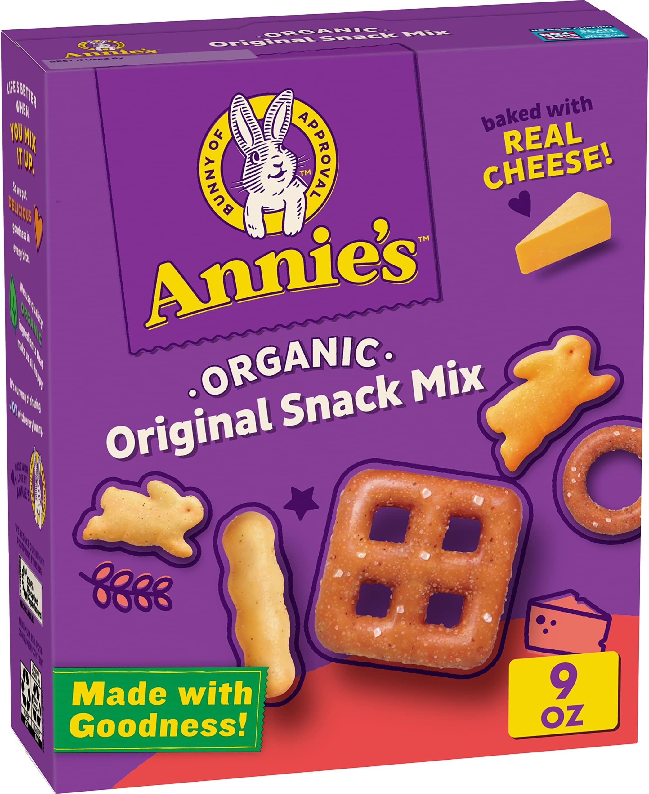 Amazon.com: Annie's Organic Cheddar Snack Mix With Assorted Crackers ...