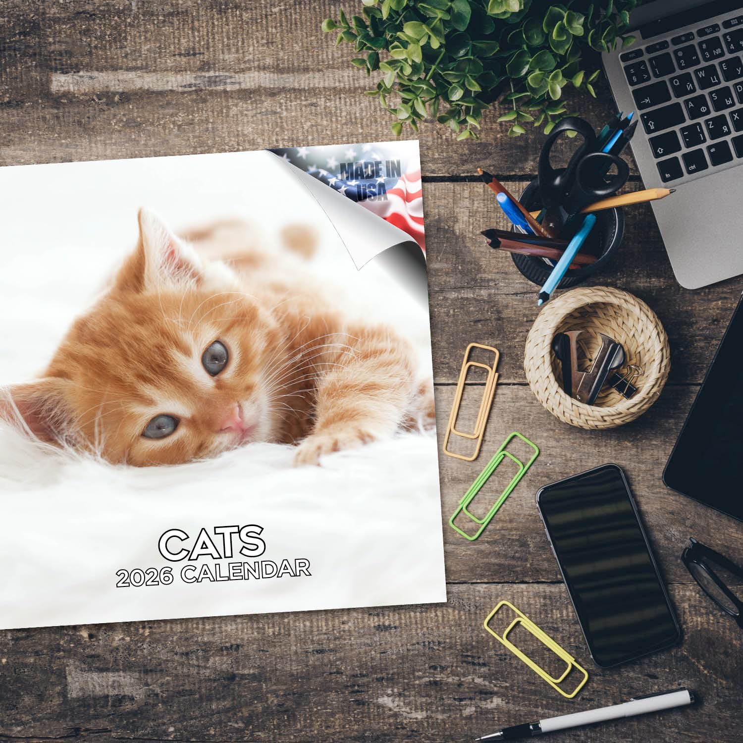 Snapklik.com : 2026 Cats Calendar - Cute Animal Monthly Wall Calendar ...