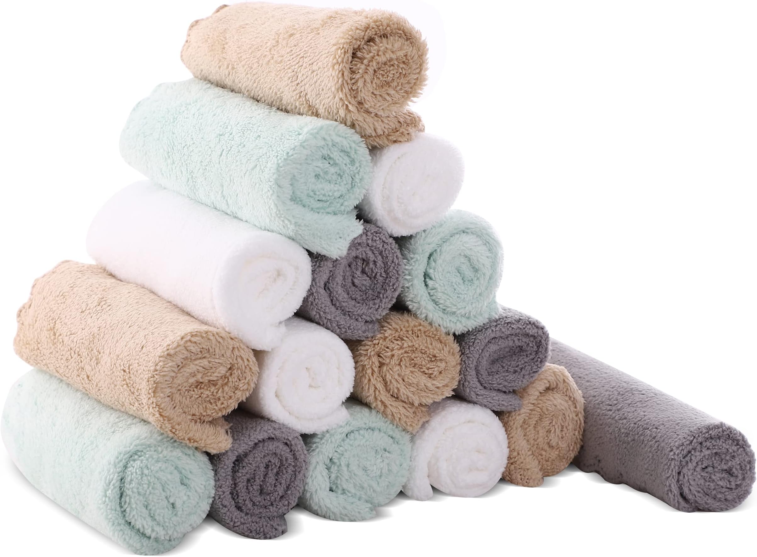 Amazon.com: Spotted Play 12 Pack Baby Washcloths - Extra Absorbent and ...