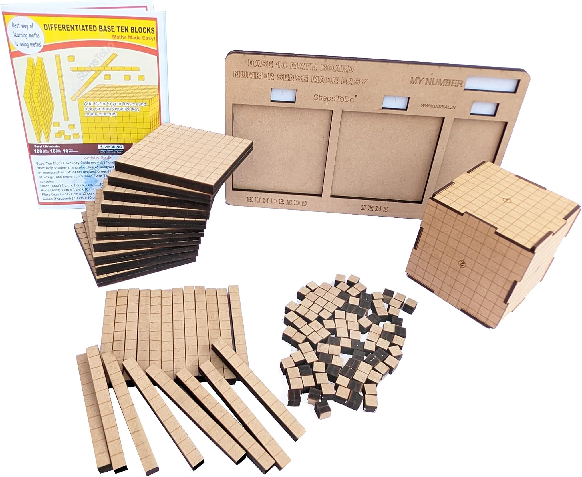 Buy StepsToDo Base Ten Blocks Kit with Place Value Mats and Instruction ...